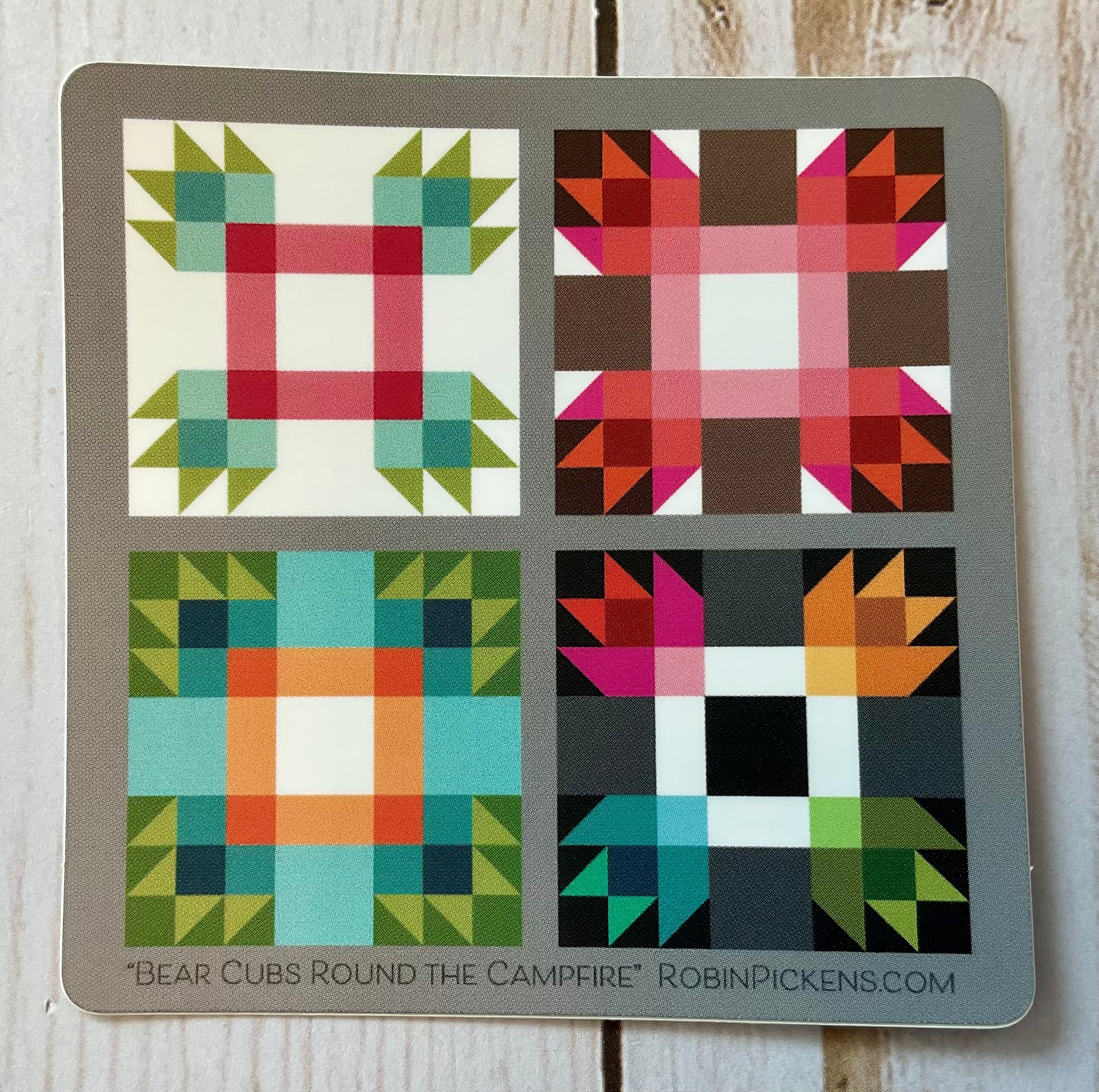 “Bear Cubs Round The Campfire” Sticker – Robin Pickens