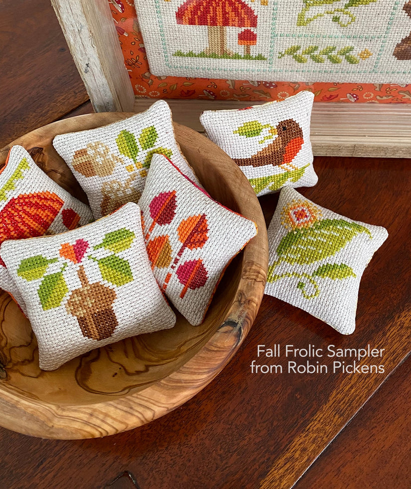 FALL FROLIC SAMPLER Cross Stitch Printed Pattern Booklet – Robin Pickens