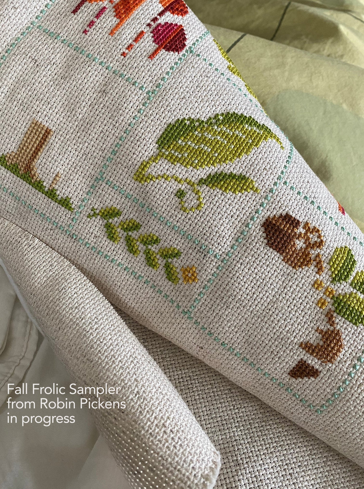FALL FROLIC SAMPLER Cross Stitch Printed Pattern Booklet – Robin Pickens