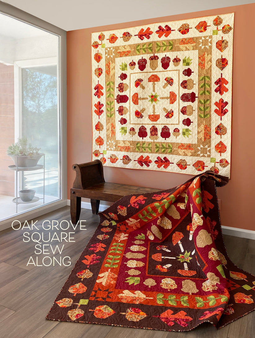 A Quilt KIT of Oak Grove Square in Thatched- DARK DRAMA colorway ...