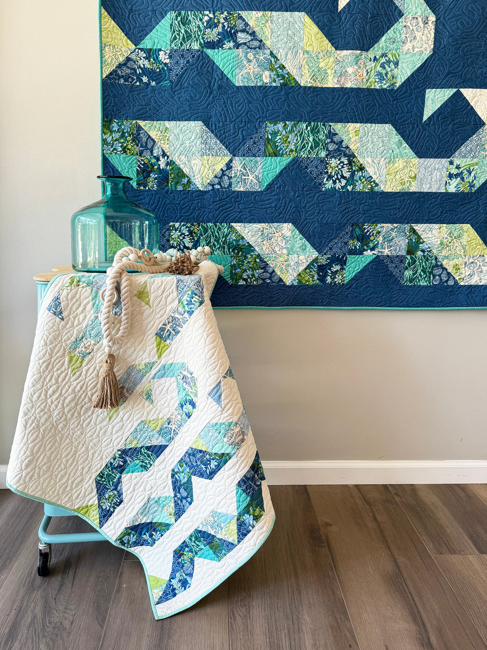 SURF WAVE digital PDF quilt pattern, Large 64 x 66" or Small 32 x 33 ...