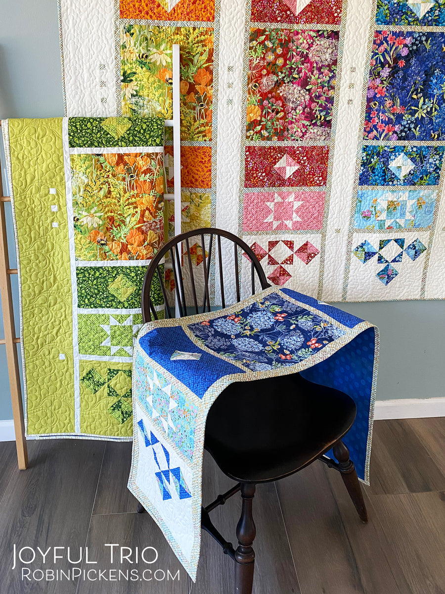 JOYFUL TRIO Quilt Pattern PDF (digital download) by Robin Pickens in L