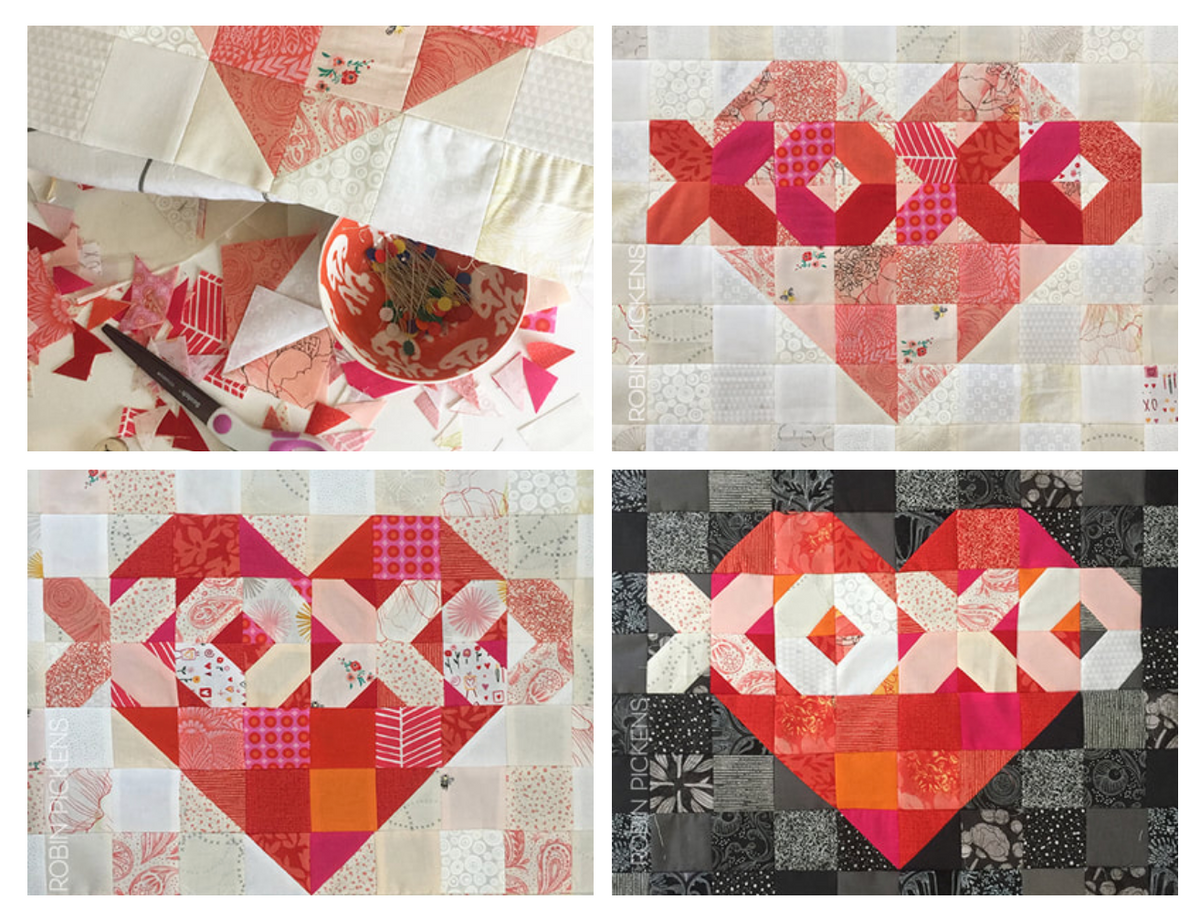 XOXO Heart Mini Quilt_Digital PDF – Robin Pickens